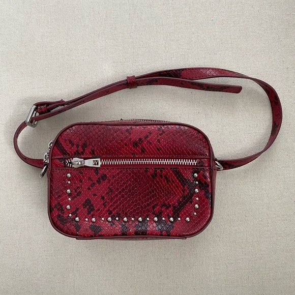 Zara | Bags | Zara Maroon Snake Belt Bagcrossbody Bag | Poshmark